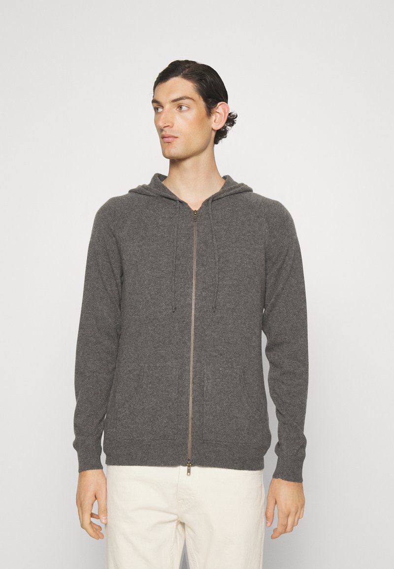 Davida Cashmere MAN HOOD - Gilet - dark grey/gris - ZALANDO.FR