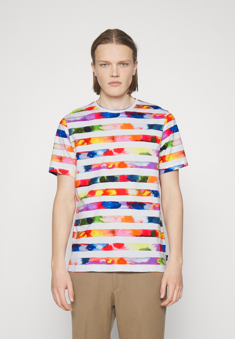 PS Paul Smith COLOUR STRIPE - T-shirt con stampa - white/multi-coloured ...