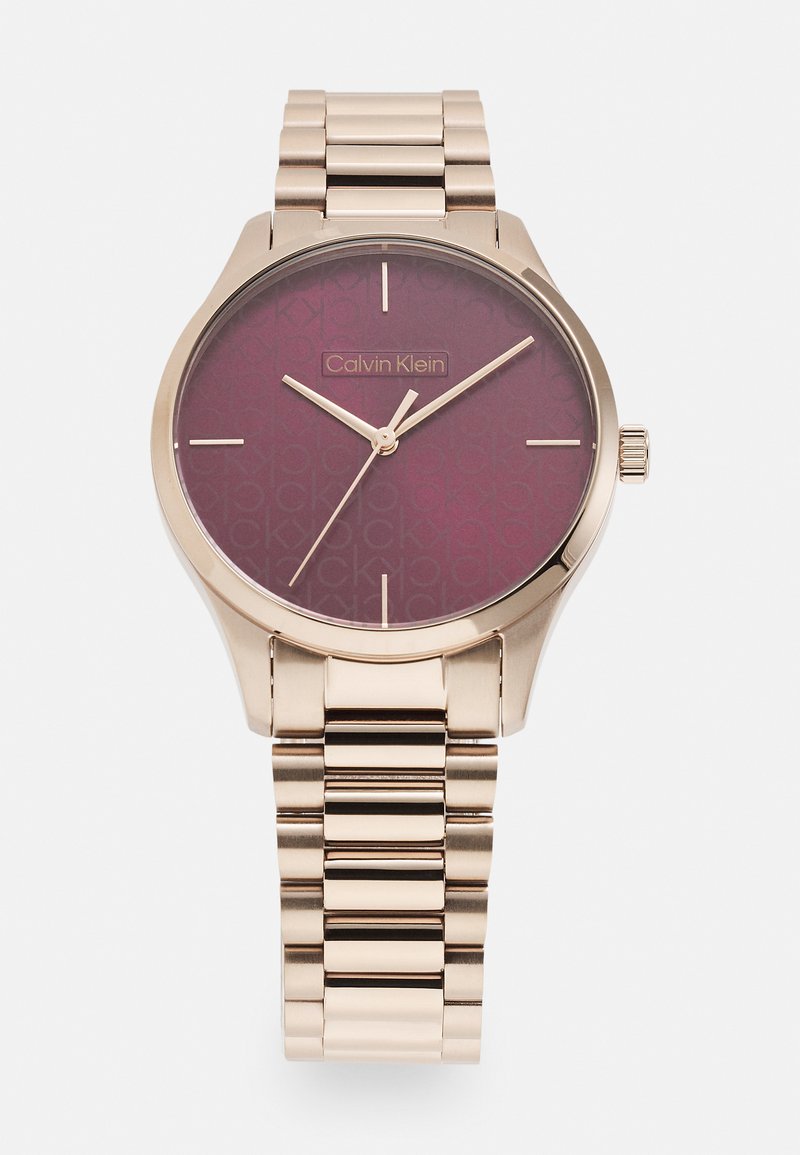 Calvin Klein SUNRAY DIAL BRACELET - Watch - rose gold-coloured/dark red ...