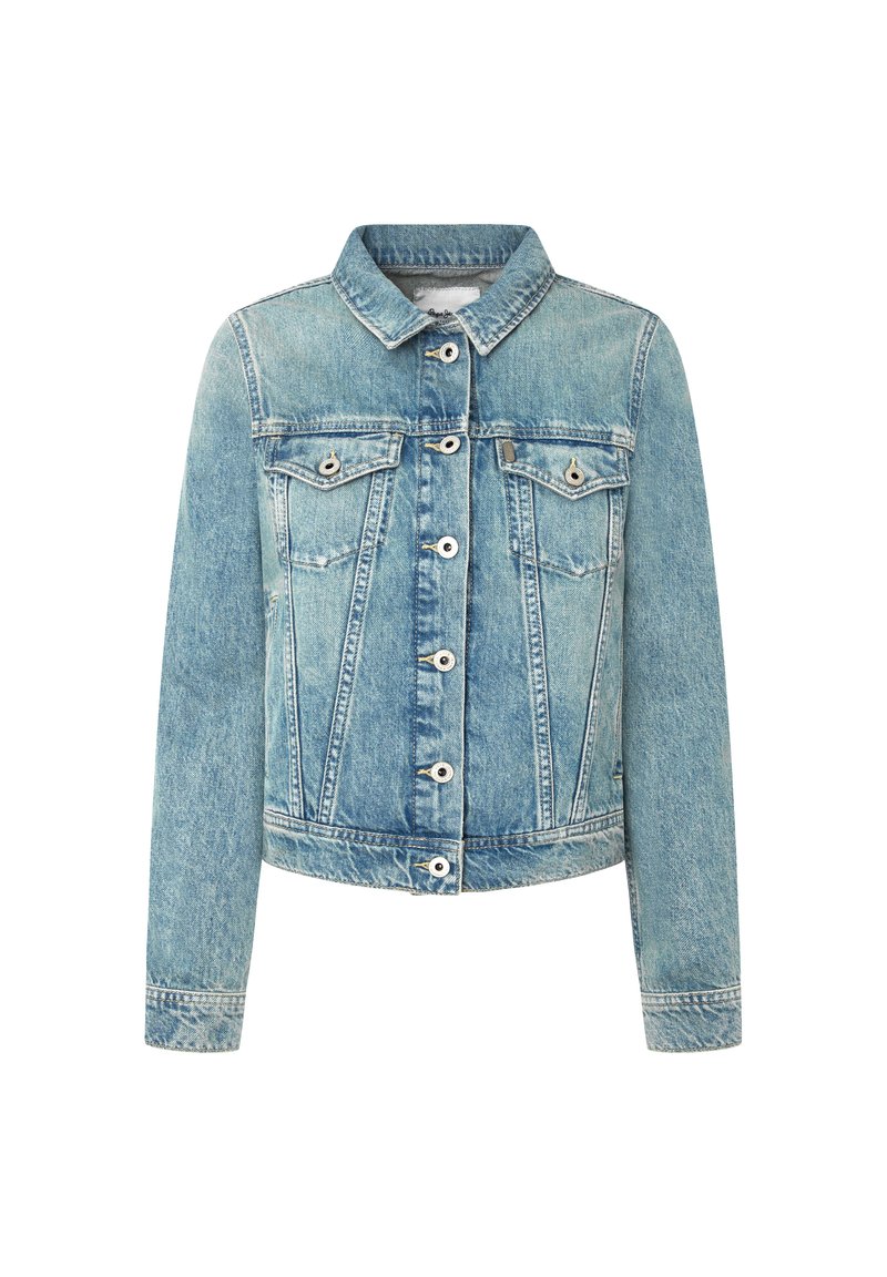 Pepe Jeans SLIM JACKET - Giacca di jeans - light-blue denim/blu denim ...