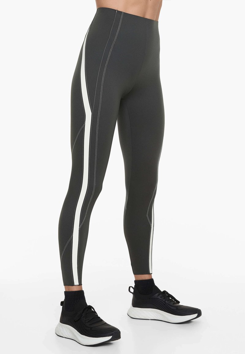 OYSHO PERFECT-ADAPT HIGH RISE WITH SEAMS - Collant - mottled dark grey ...