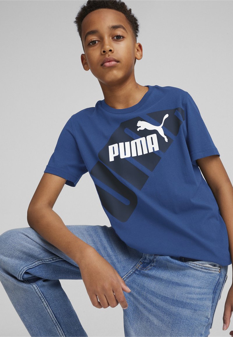 Puma POWER GRAPHIC - Print T-shirt - glaze/blue - Zalando.ie