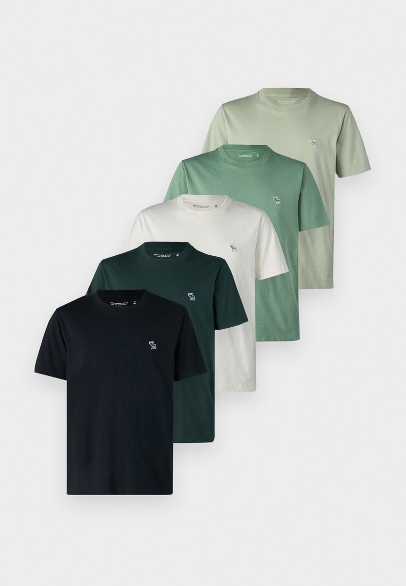 Abercrombie & Fitch ELEVATED ICON TEE - Basic T-shirt - black/spruce ...