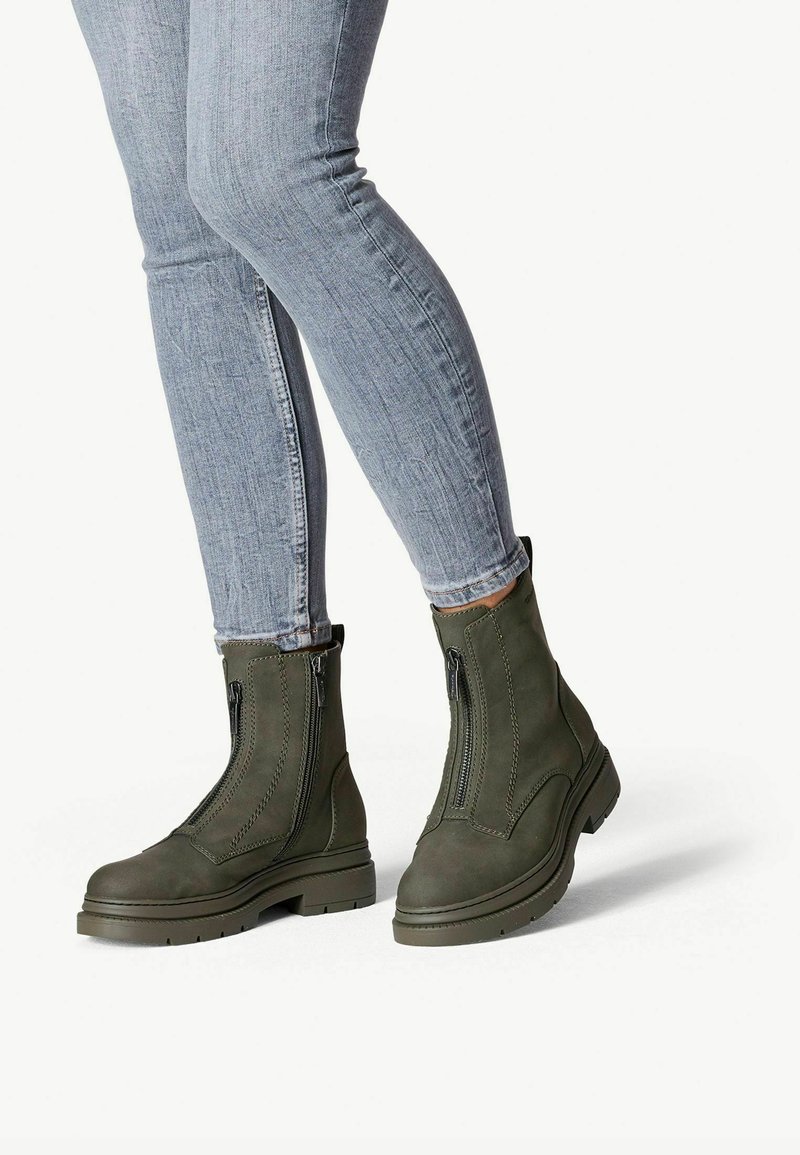 Tamaris ONLINE EXCLUSIVE - Platform ankle boots - olive/green - Zalando.ie