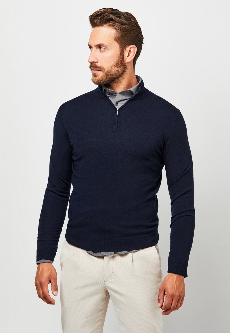 PROFUOMO HALFZIP PULLOVER - Strickpullover - navy/royal - Zalando.de