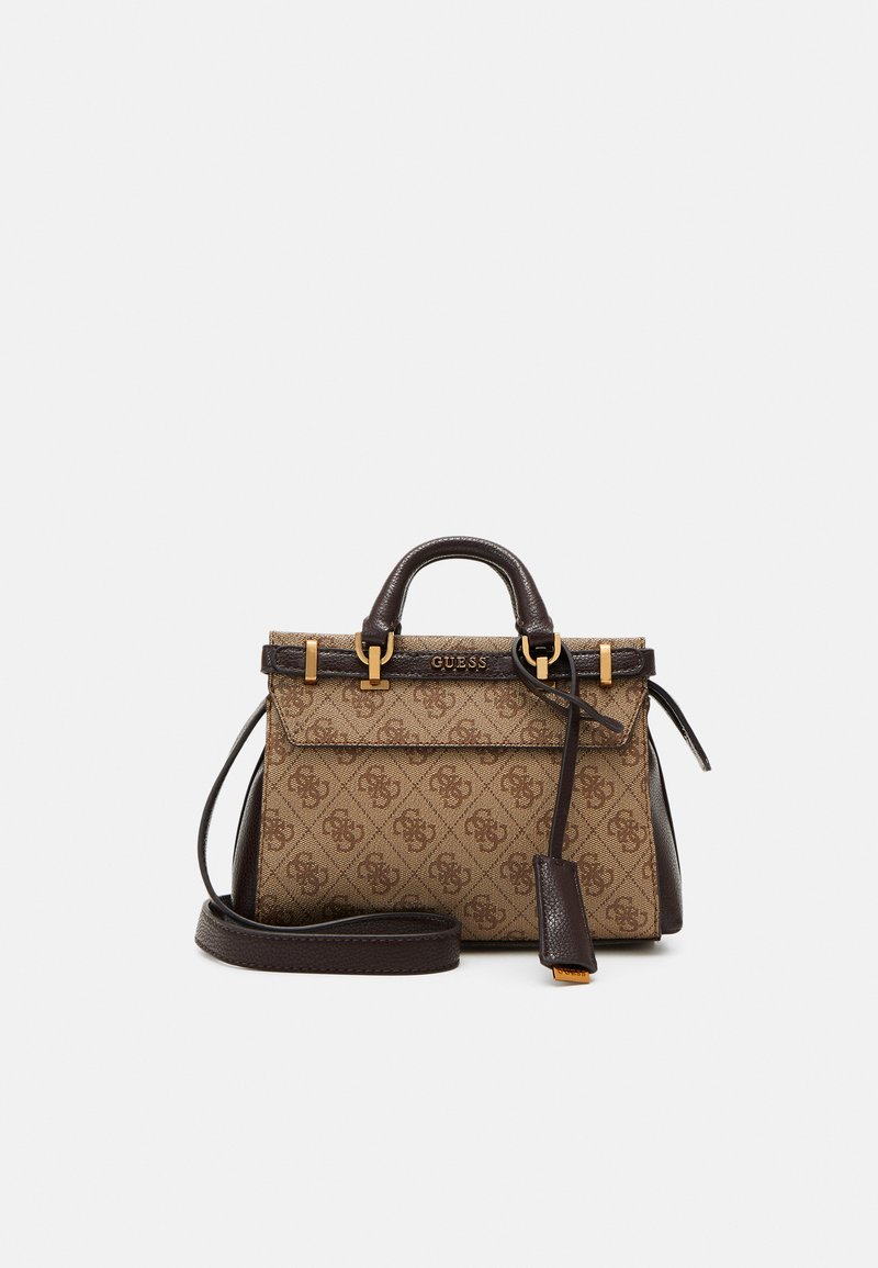Guess SESTRI LOGO MINI SATCHEL - Kabelka - latte/brown/špinavě bílá ...