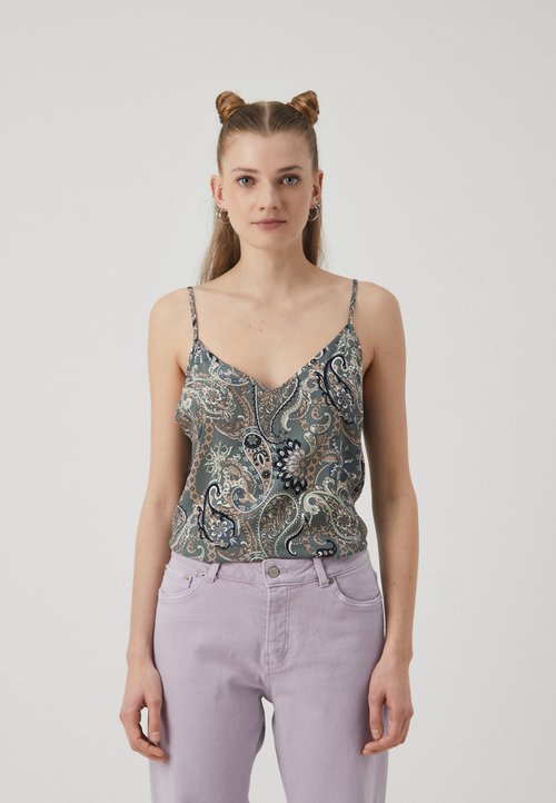 Vero Moda VMLUCY STRING SINGLET BOHO - Top - barn red/dunkelrot ...