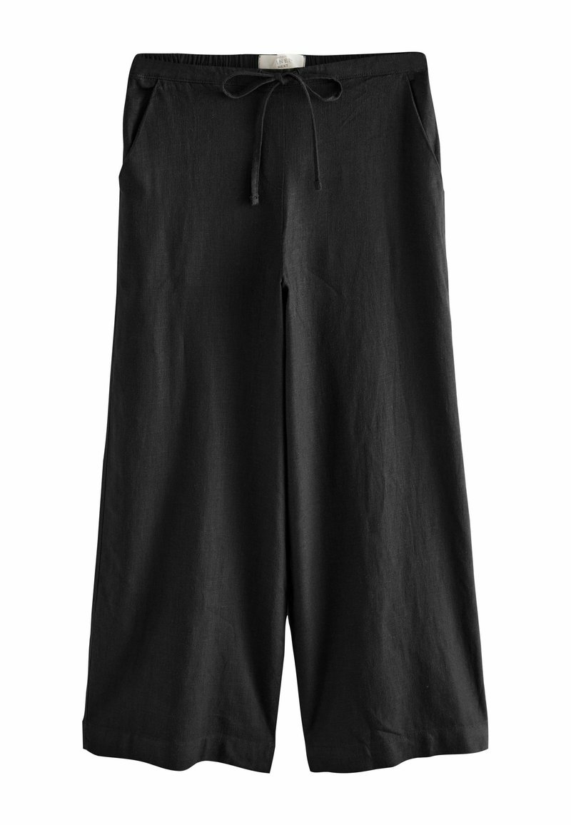 Next PETITE FIT - SMART FRONT WIDE LEG - Trousers - black - Zalando