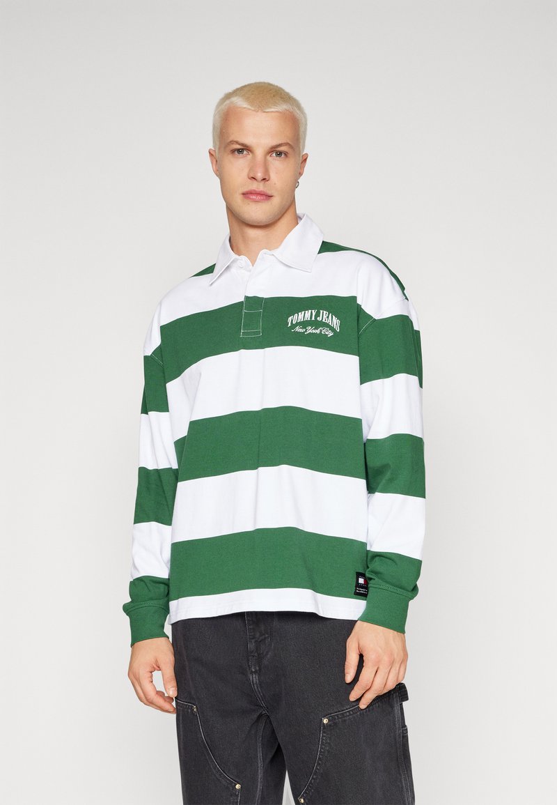 Tommy Jeans VARSITY RUGBY - Long sleeved top - court green/green ...