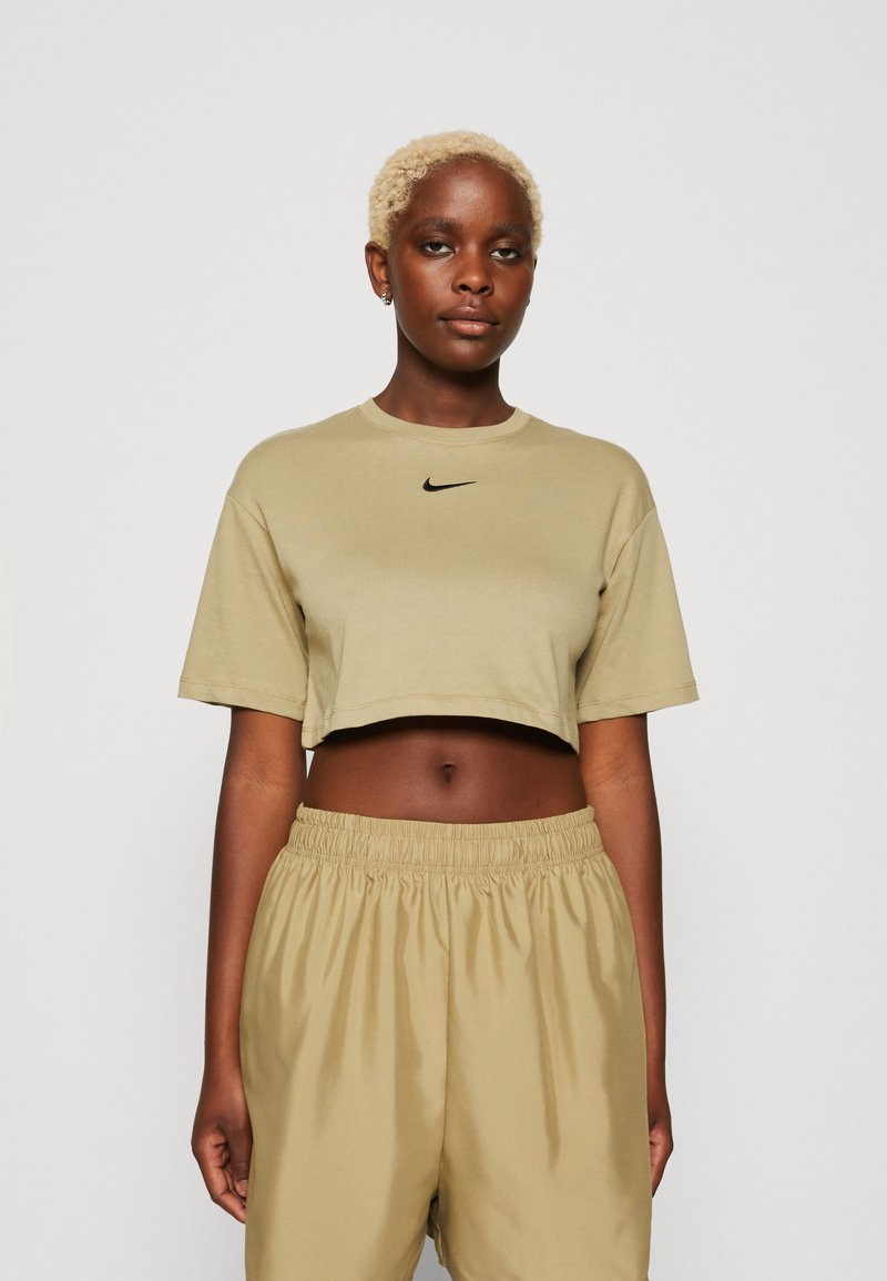 Nike Sportswear TREND CROP TEE - Tricou basic - neutral olive/oliv ...