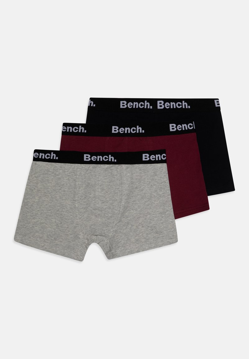 Bench BOXER 3 PACK - Panties - schwarz/grau/bordeaux/schwarz - Zalando