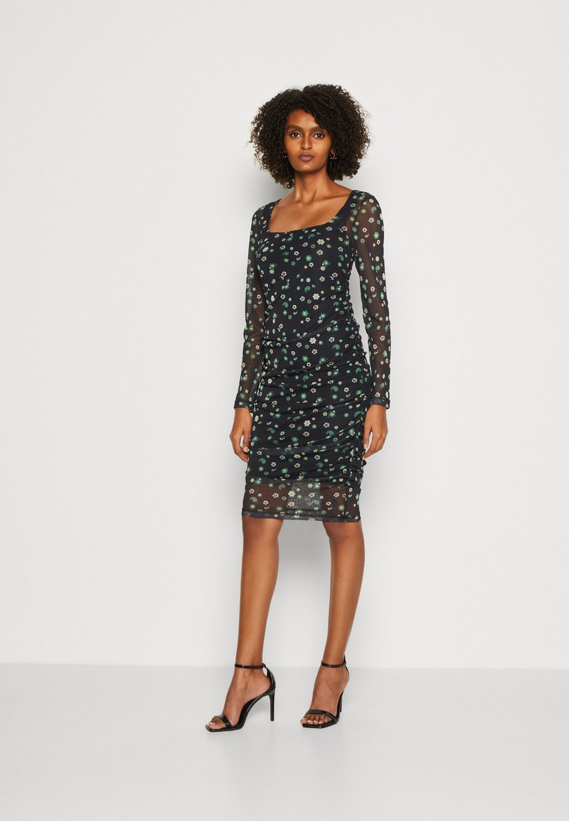 Marc O'Polo DENIM DRESS LONG SLEEVE GATHERED SIDESEAMS SLIM FIT - Robe ...