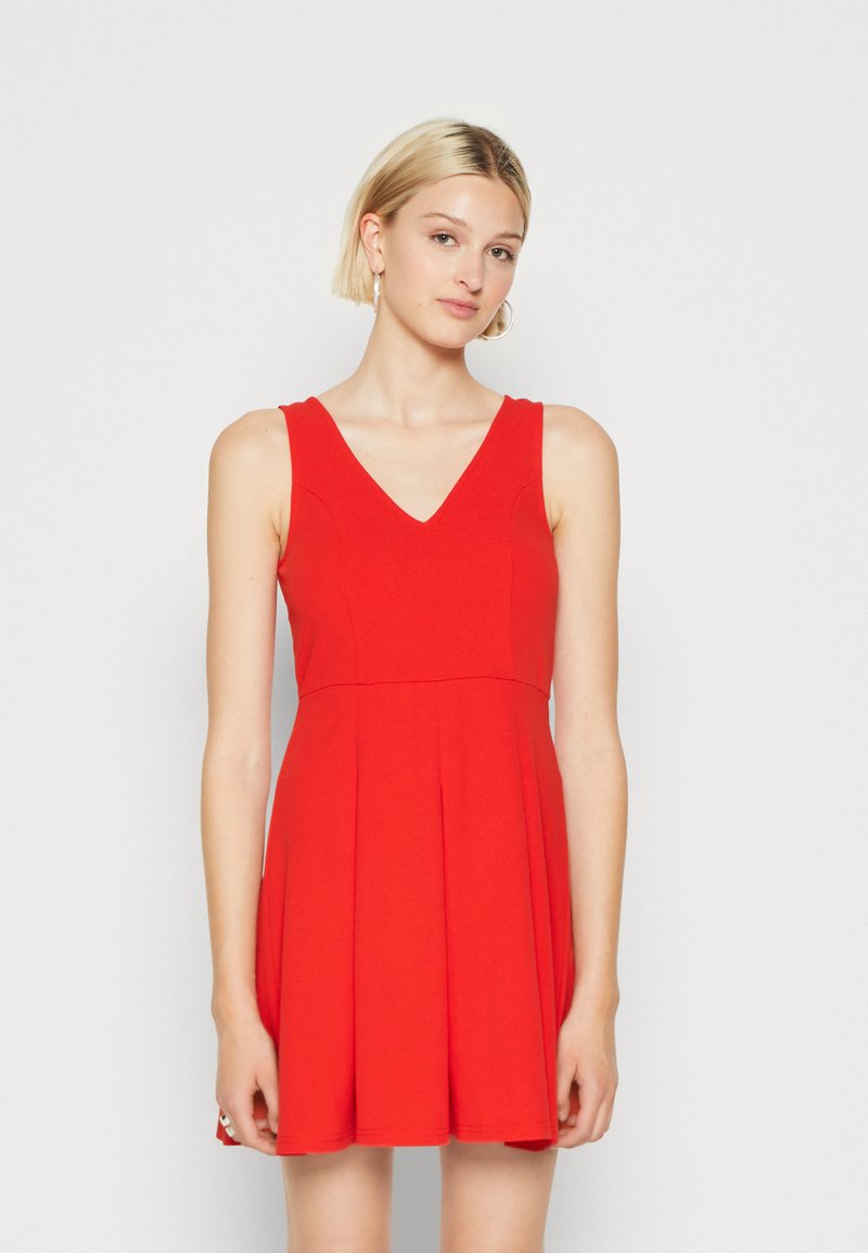 JDY JDYLEONORA FLARED - Jersey dress - molten lava/red - Zalando.de