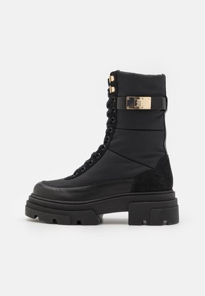 Tommy Hilfiger BUCKLE LACE UP BOOT - Schnürstiefelette - black/schwarz - Zalando.ch