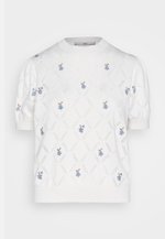 edc by Esprit EMBRO - Print T-shirt - white/white - Zalando.ie