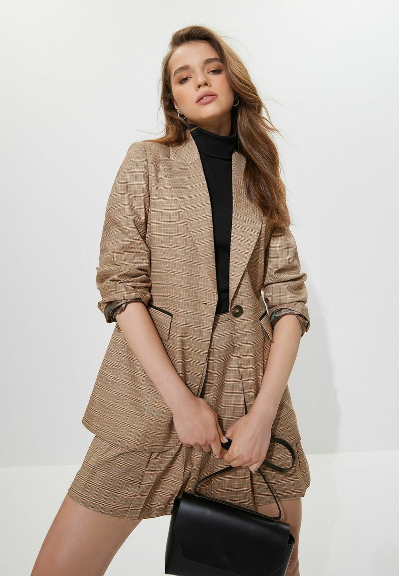 Next SPARKLE CHECK SINGLE BREASTED BLAZER - Blazer - brown/marrón ...