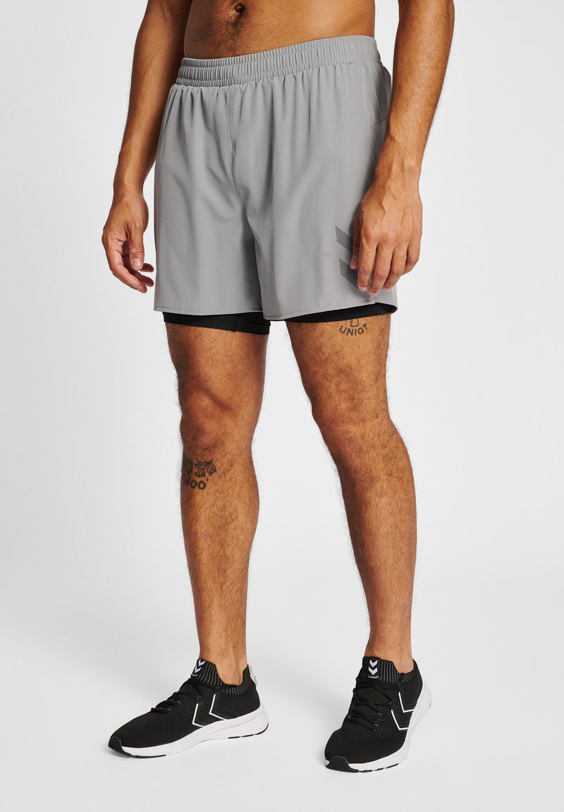 Hummel MT FAST 2 IN 1 - Pantalón corto de deporte - sharkskin/gris ...