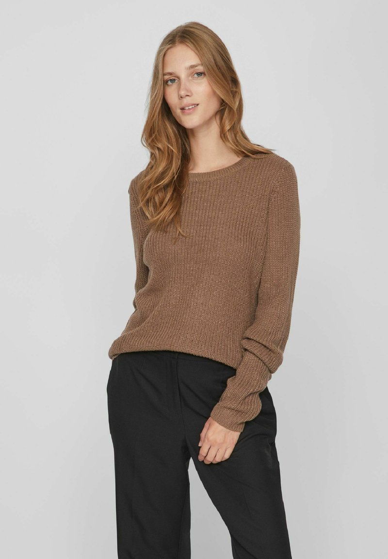 VILA LANGÄRMELIGER - Pullover - brown lentil/marron - ZALANDO.FR