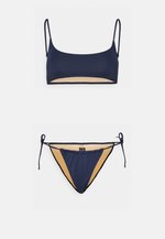 Cotton On Body SCOOP NECK CROP TIE SIDE CHEEKY SET - Bikini - midnight ...
