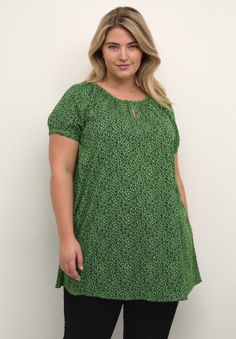 Kaffe Curve ISMA AMI - Tunika - poison green black flower/zelená ...