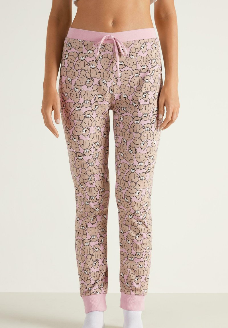 Tezenis LANGE MIT PRINT - Nachtwäsche Hose - powder pink teddy print ...