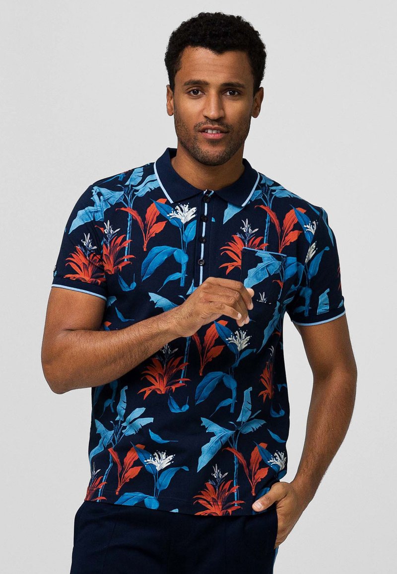 4funkyflavours WITH PLANT PATTERN. - Polo shirt - blue - Zalando.ie