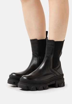 Zign LEATHER - Platform ankle boots - black - Zalando.co.uk