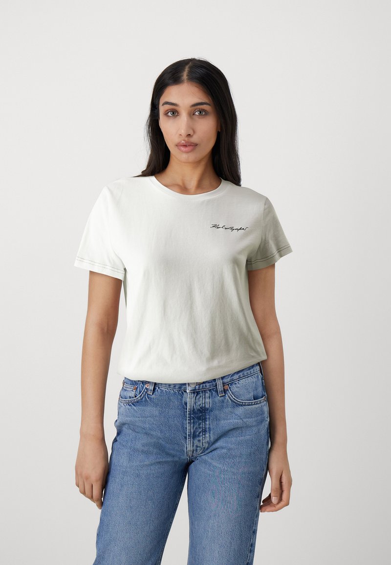 KARL LAGERFELD SIGNATURE TEE - Camiseta básica - white/blanco - Zalando.es