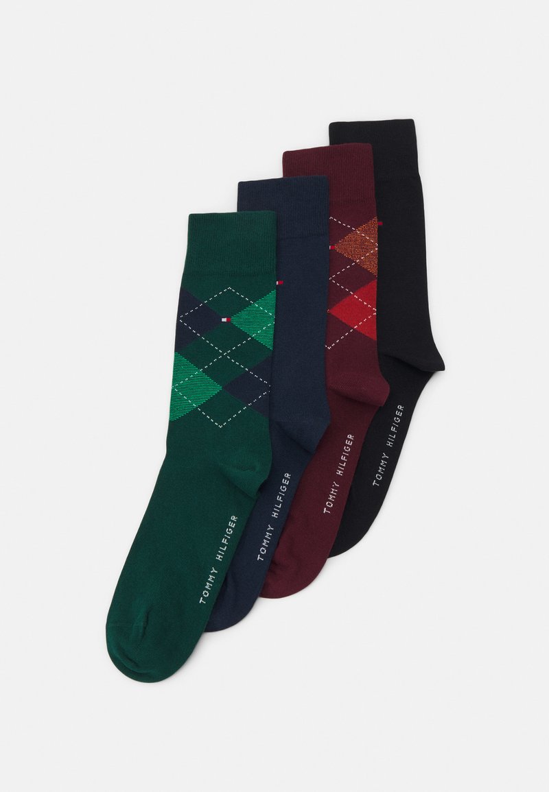 Tommy Hilfiger MEN CHECK 4 PACK - Calze - green/red/verde - Zalando.it