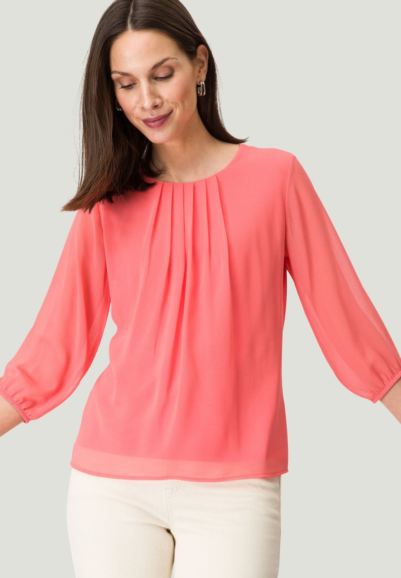 zero MIT TRANSPARENTEN ÄRMELN - Bluse - porcelain rose/rosa - Zalando.at