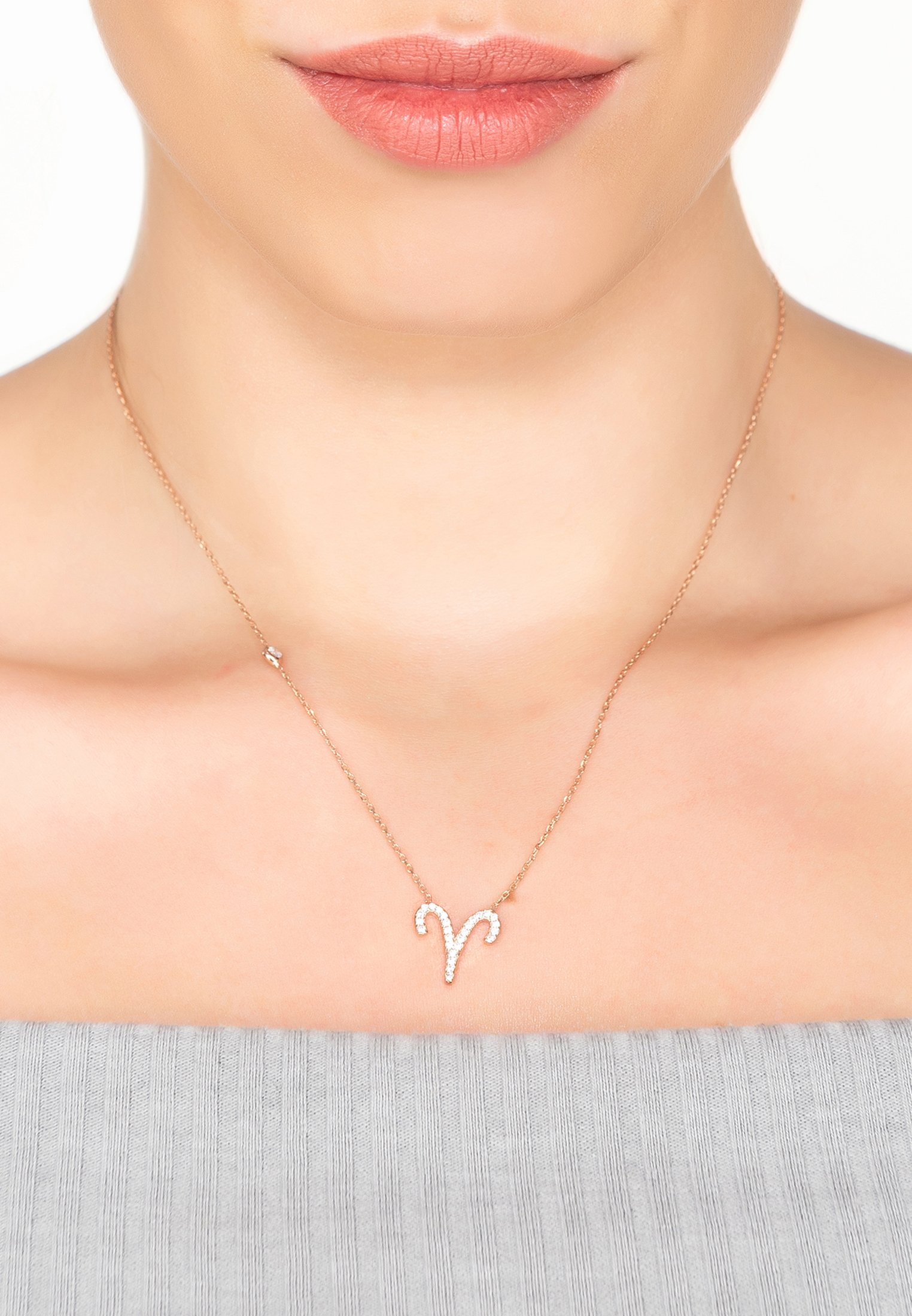 Rose gold zodiac necklace store