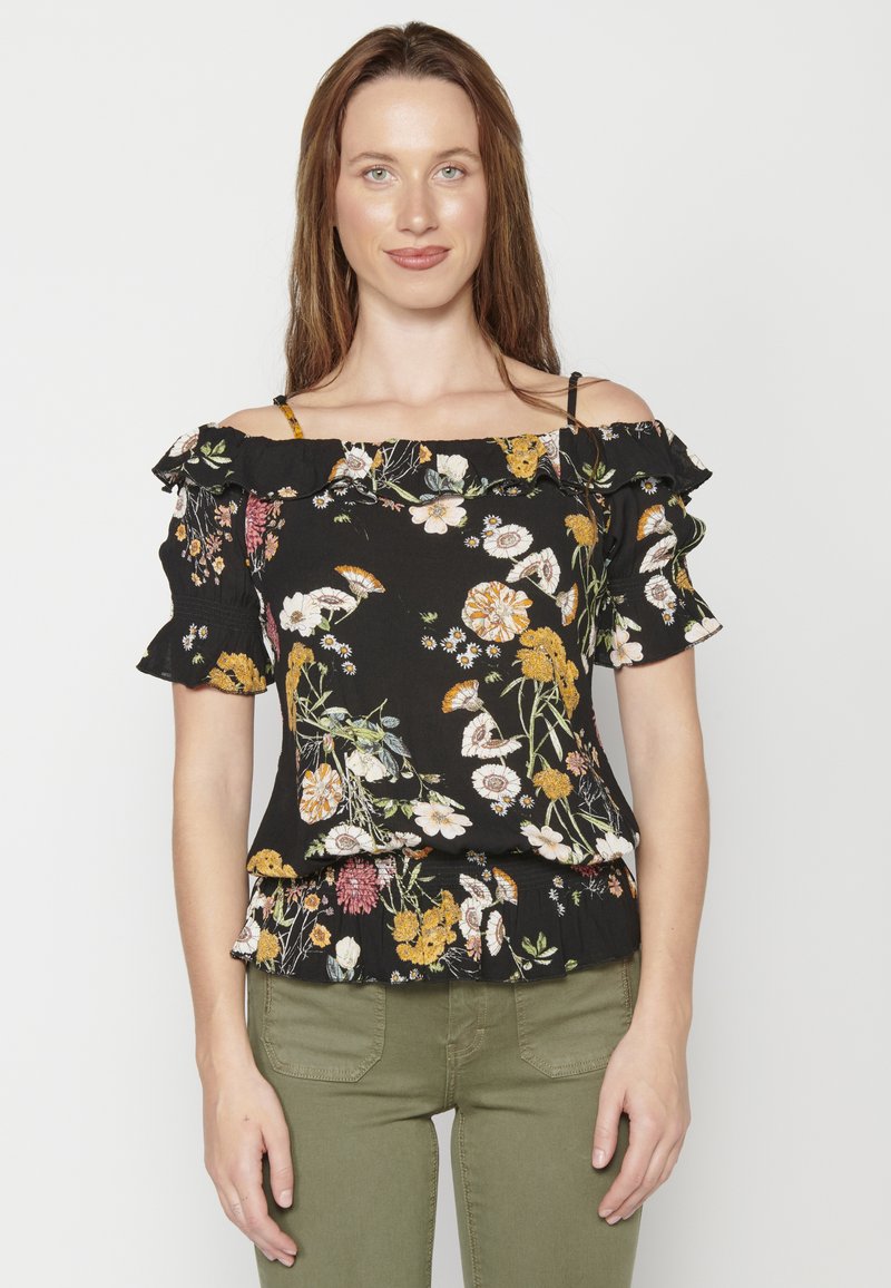 Koroshi SHORT SLEEVE - Blouse - black/noir - ZALANDO.FR