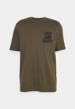 Lyle & Scott RIPPLE LOGO - T-shirt print - olive/olijfgroen - Zalando.nl