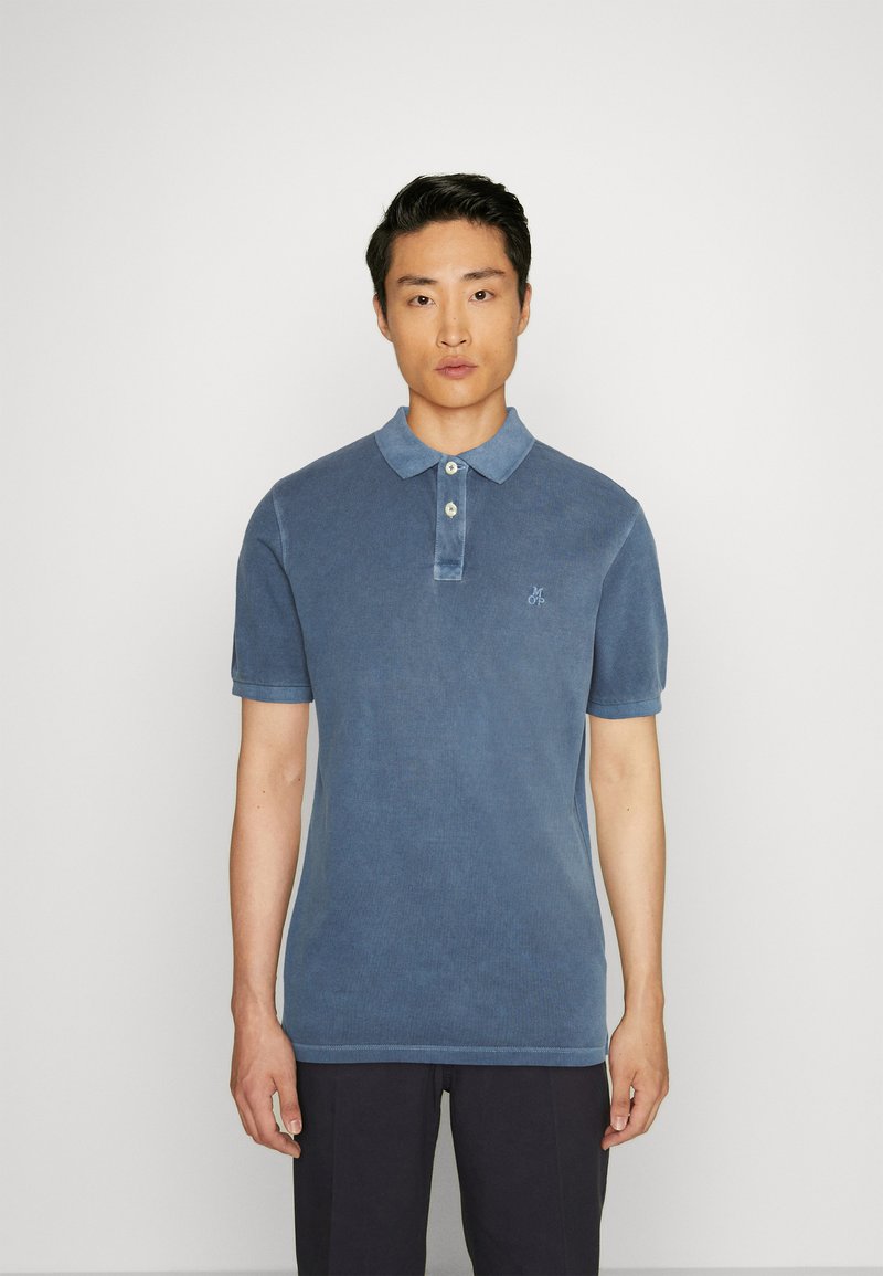 Marc O'Polo SHORT SLEEVE SLITS AT HEM - Polo shirt - moon stone/blue ...