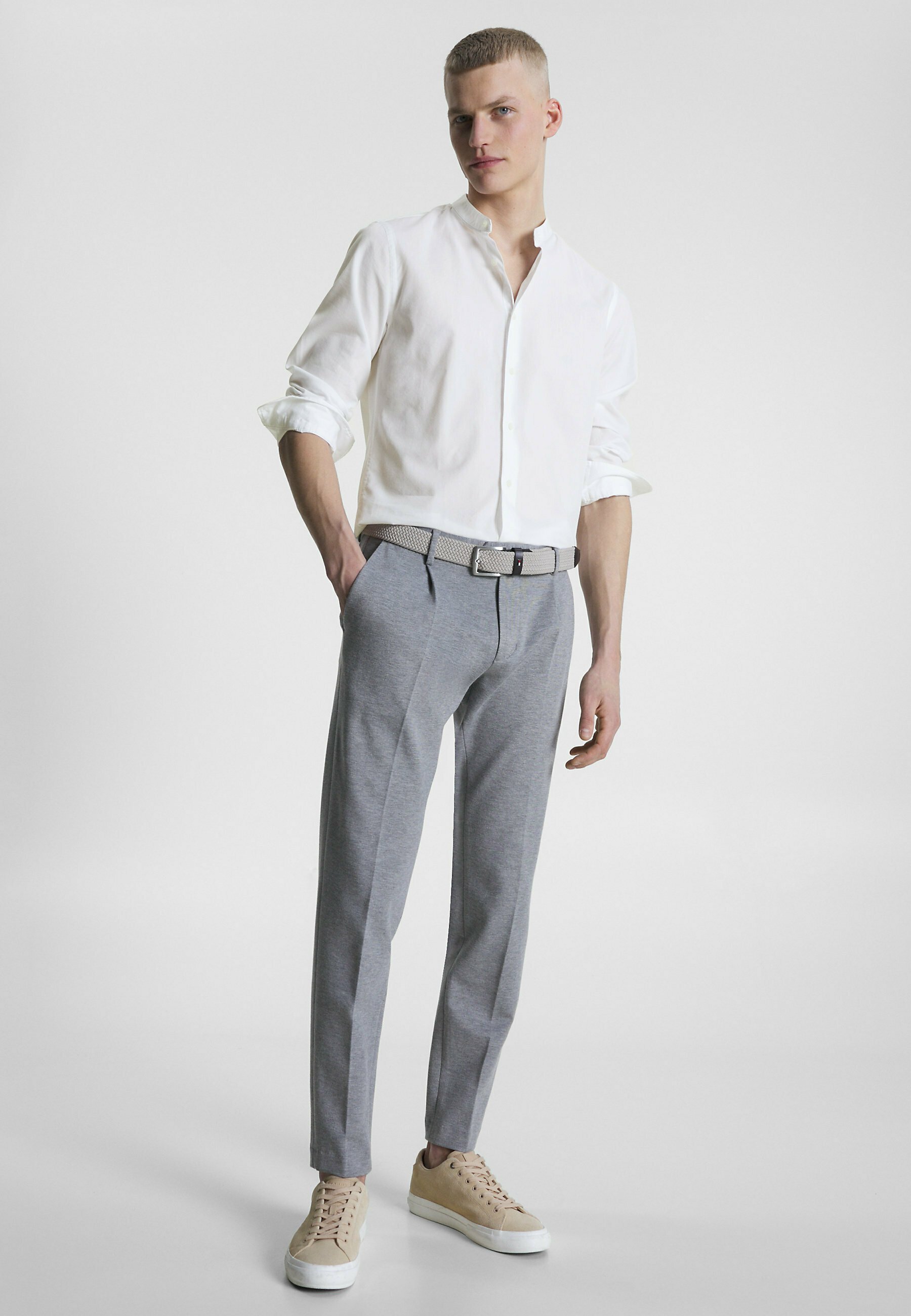 Tommy Hilfiger MANDARIN COLLAR Shirt optic white white Zalando