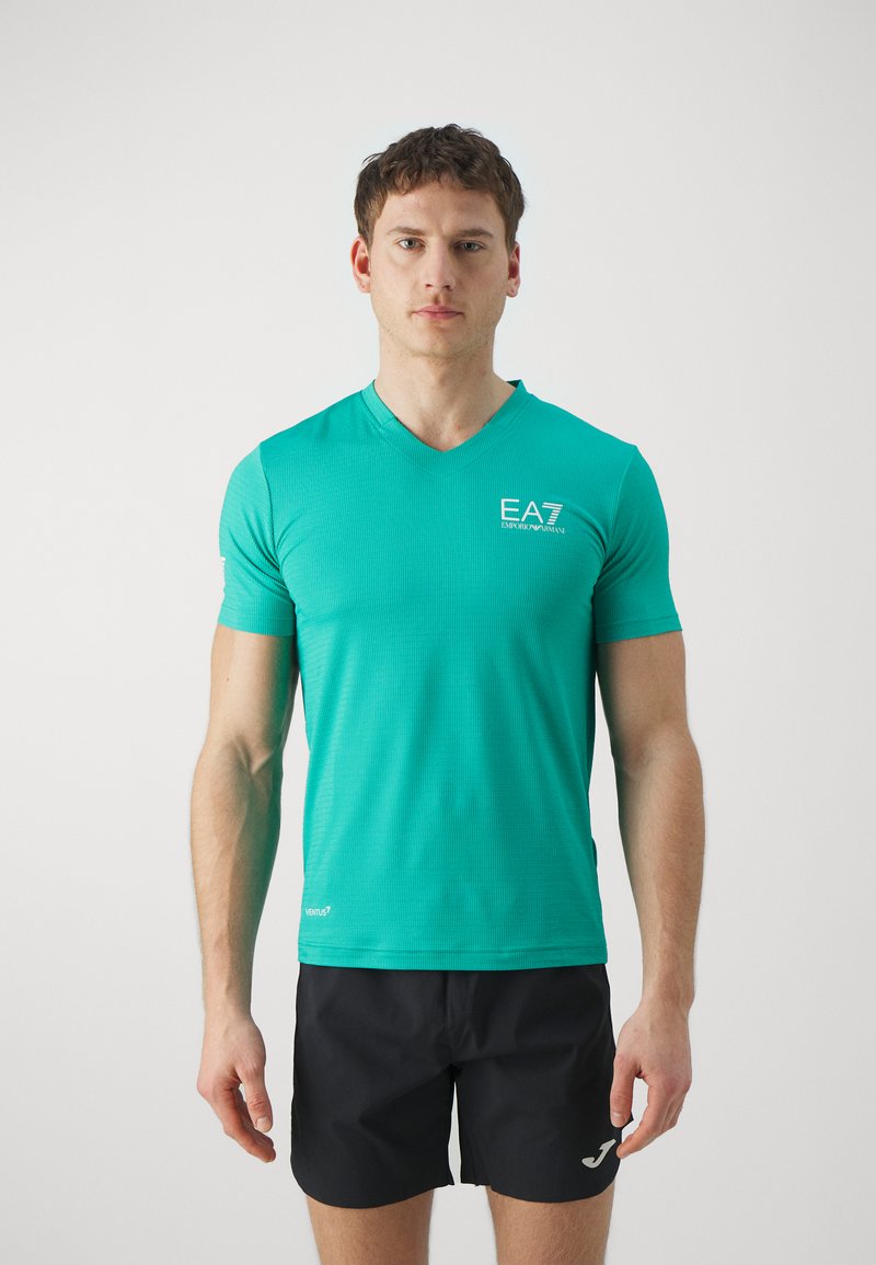 EA7 Emporio Armani TENNIS PRO TEE TEXTURED - Sport T-Shirt - spectra green/mint - Zalando.at