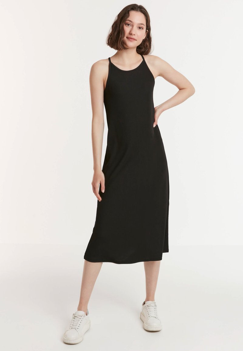 Jimmy Key HALTER NECK MIDI DRESS - Jumper dress - black - Zalando