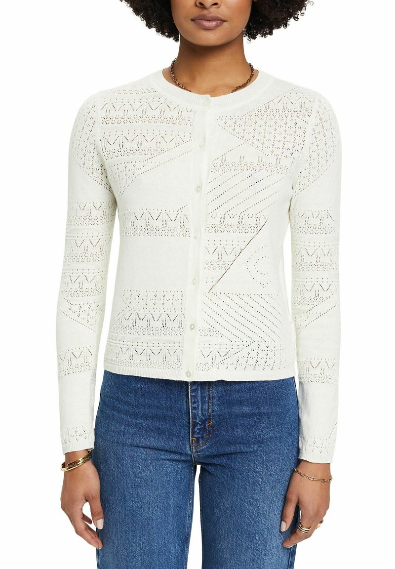 Esprit IM POINTELLE DESIGN - Kardigan - white/bílá - Zalando.cz