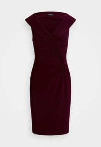 Lauren Ralph Lauren JERSEY OFF THE SHOULDER COCKTAIL DRESS - Jersey dress - pinot noir/bordeaux ...