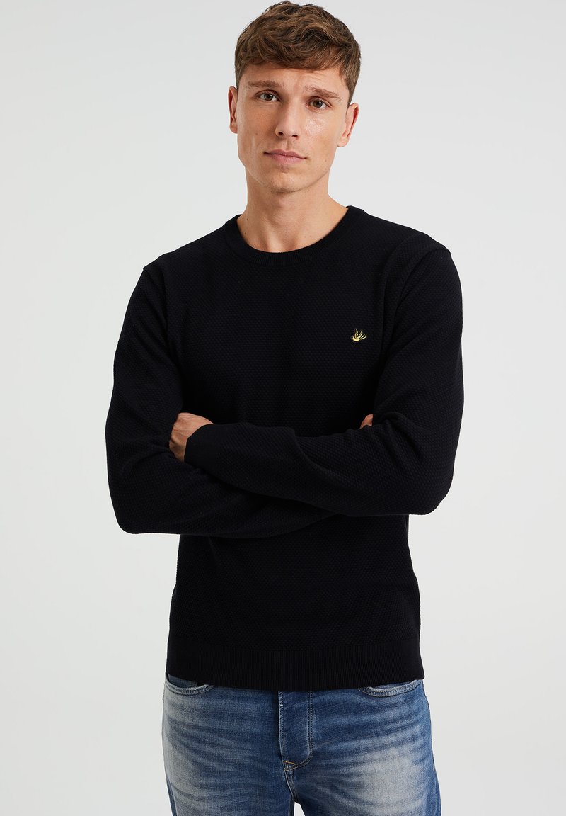 WE Fashion MET STRUCTUUR - Sweter - black/czarny - Zalando.pl