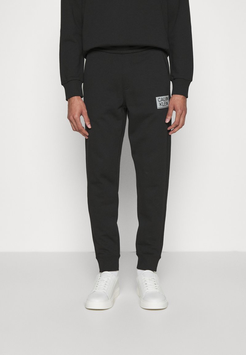 Calvin Klein Gloss Stencil Logo Jogger Tracksuit Bottoms Ck Black