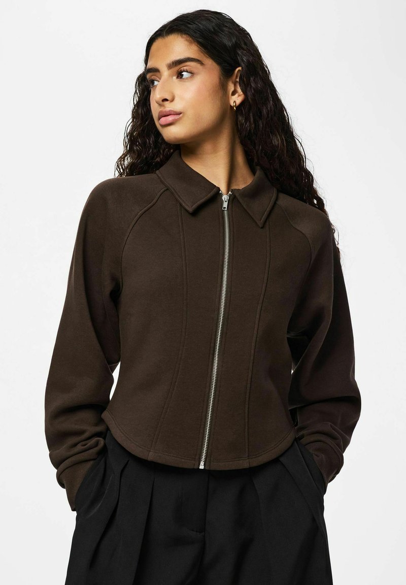 Pieces PCFILUCCA - Jaka ar rāvējslēdzēju - delicioso/brūns - Zalando.lv