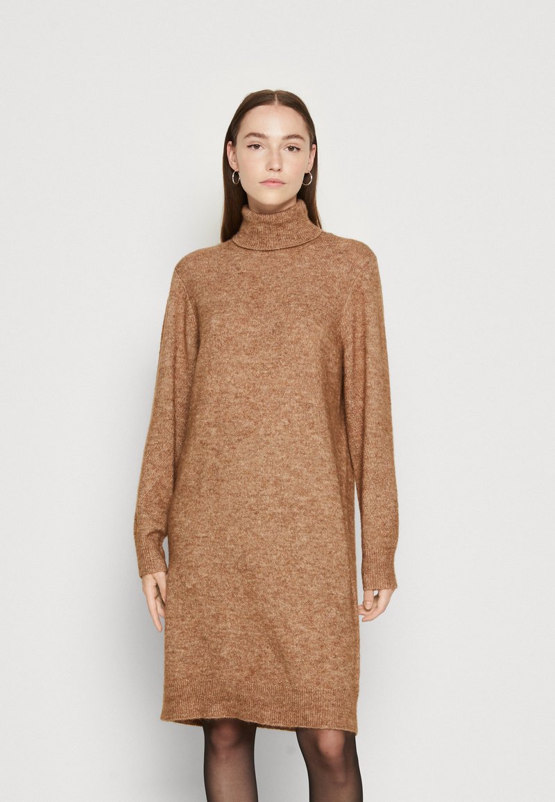 YAS YASJULIETTA ROLLNECK DRESS - Robe pull - caribou melange/beige ...