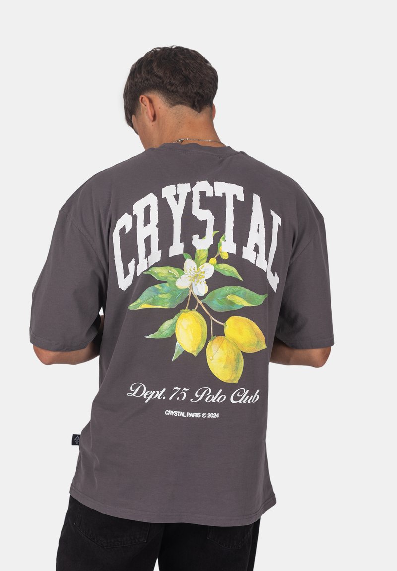 CRYSTAL PARIS POLO CLUB - T-Shirt print - volcano grey/dunkelgrau ...