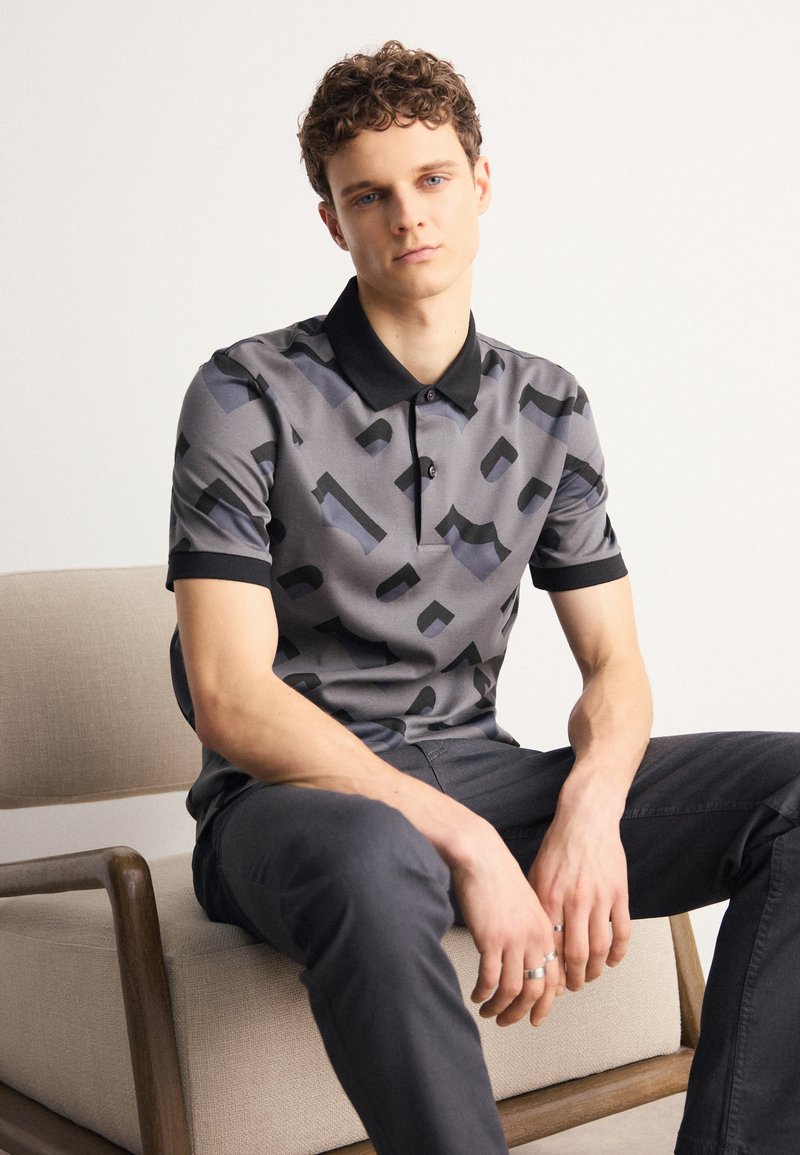 BOSS PROUT - Piké - black/ dark grey/svart - Zalando.se