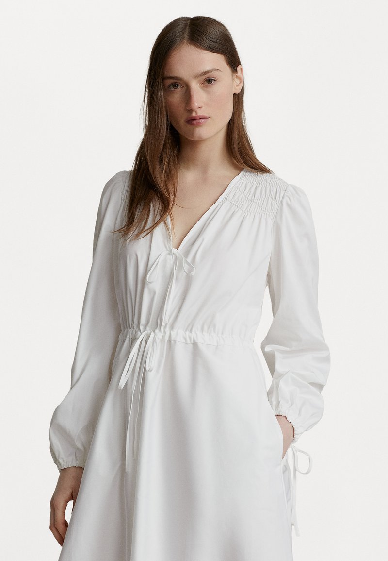 Polo Ralph Lauren ELEI LONG SLEEVE DAY DRESS - Robe de jour - white ...