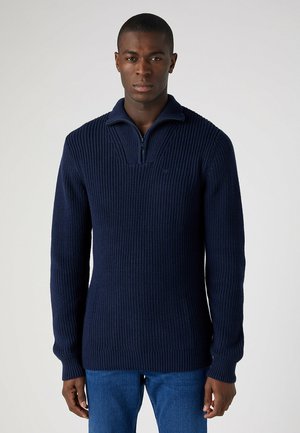 Dobber PETER HALF ZIP - Strickpullover - off white/grau - Zalando.de