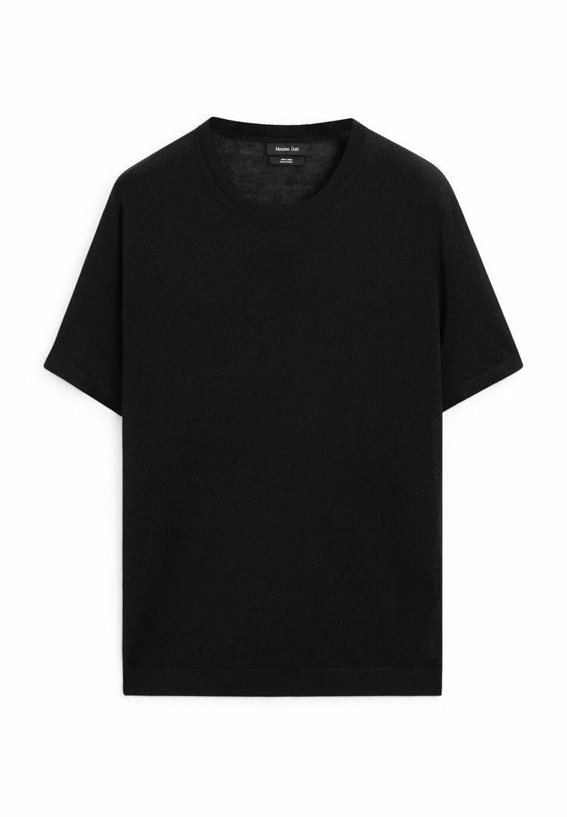 Massimo Dutti T-Shirt basic - mottled dark blue/dunkelblau meliert ...