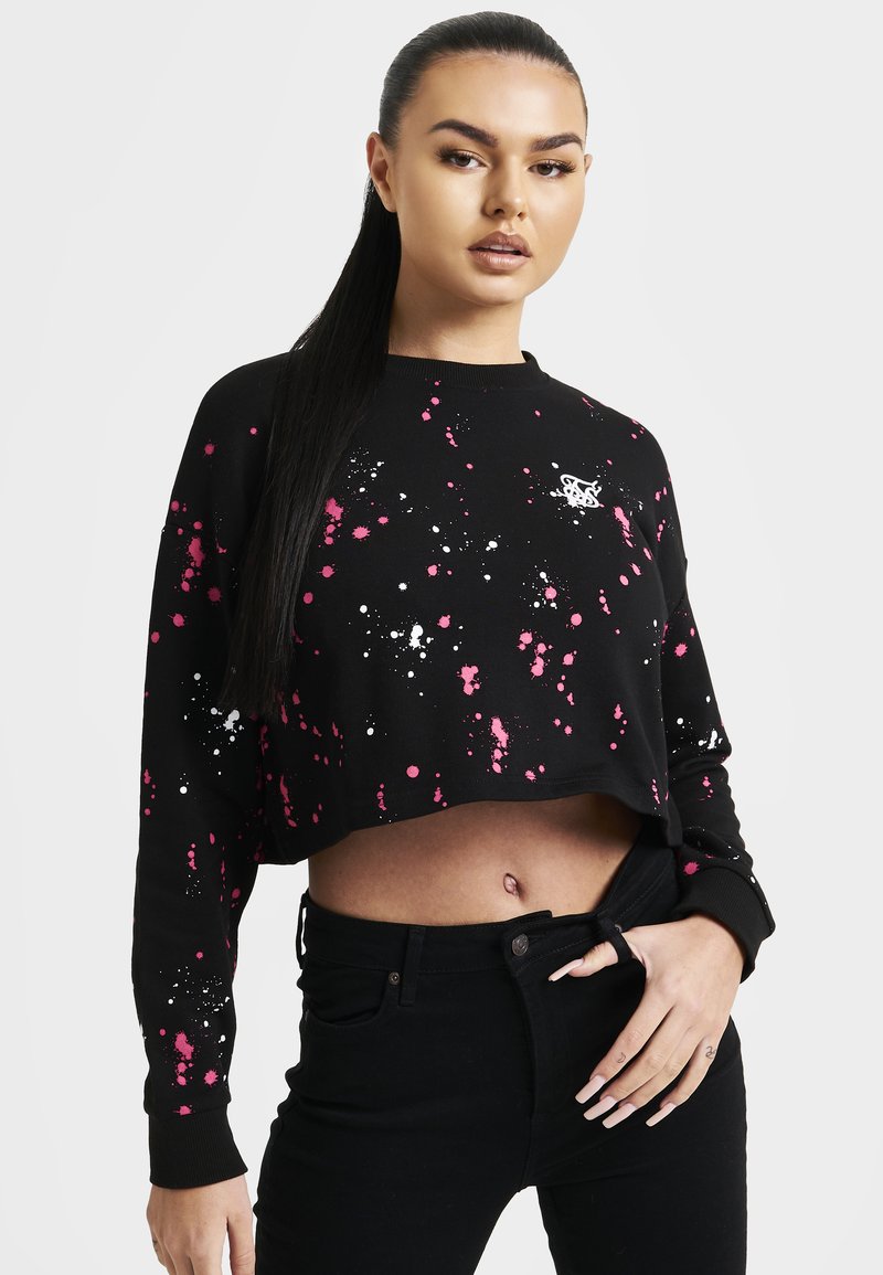 SIKSILK PAINT SPLATTER - Sweatshirt - black/schwarz - Zalando.at