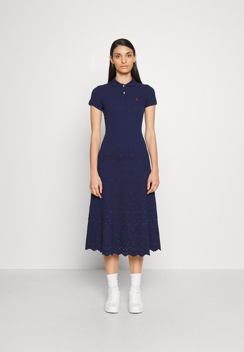 Polo Ralph Lauren EYLT SHORT SLEEVE DAY DRESS - Hverdagskjole - newport navy/mørkeblå - Zalando.dk